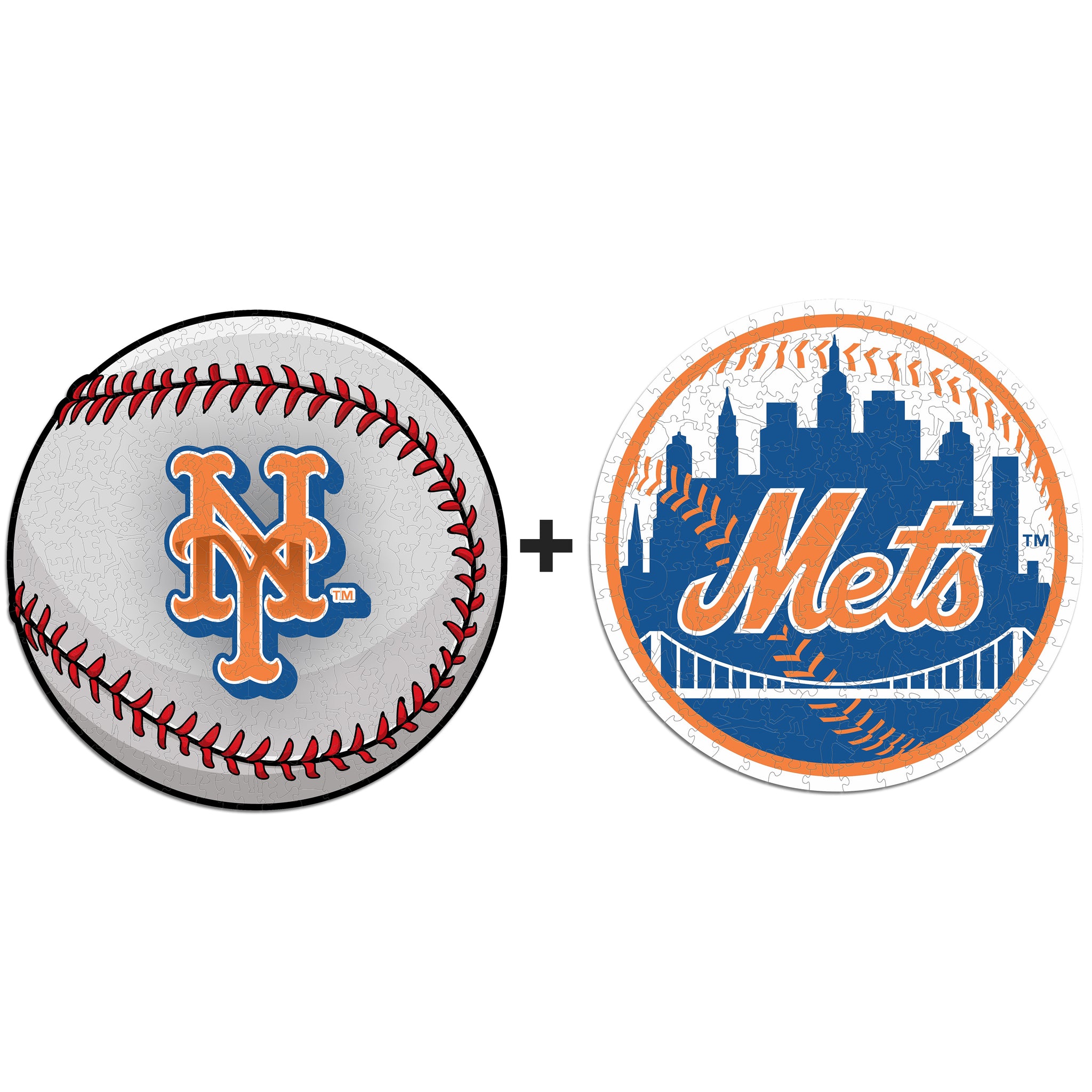 2 PACK New York Mets™ Ball + Primary Logo – Iconic Puzzles
