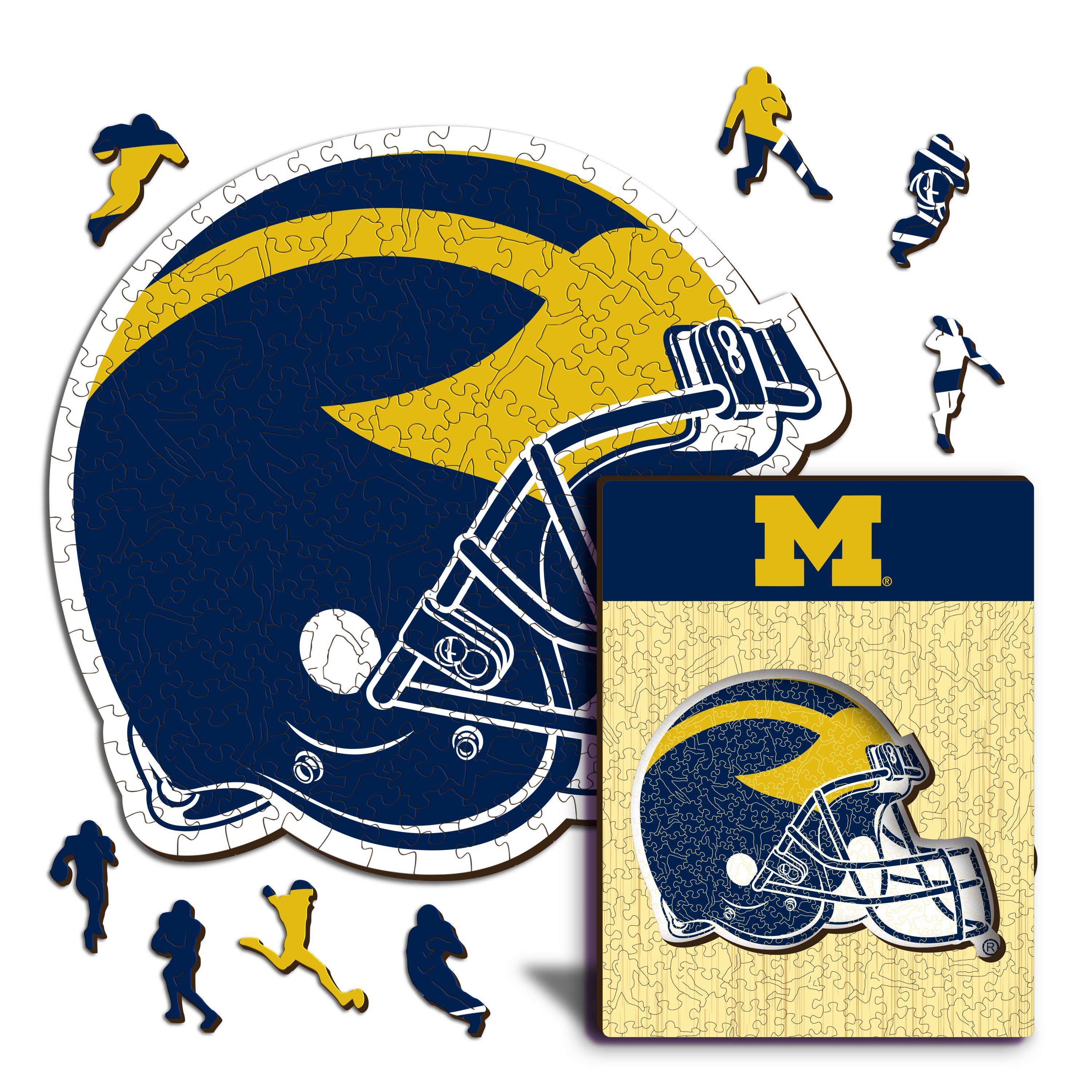 Michigan Wolverines Helmet Wooden Puzzle – Iconic Puzzles