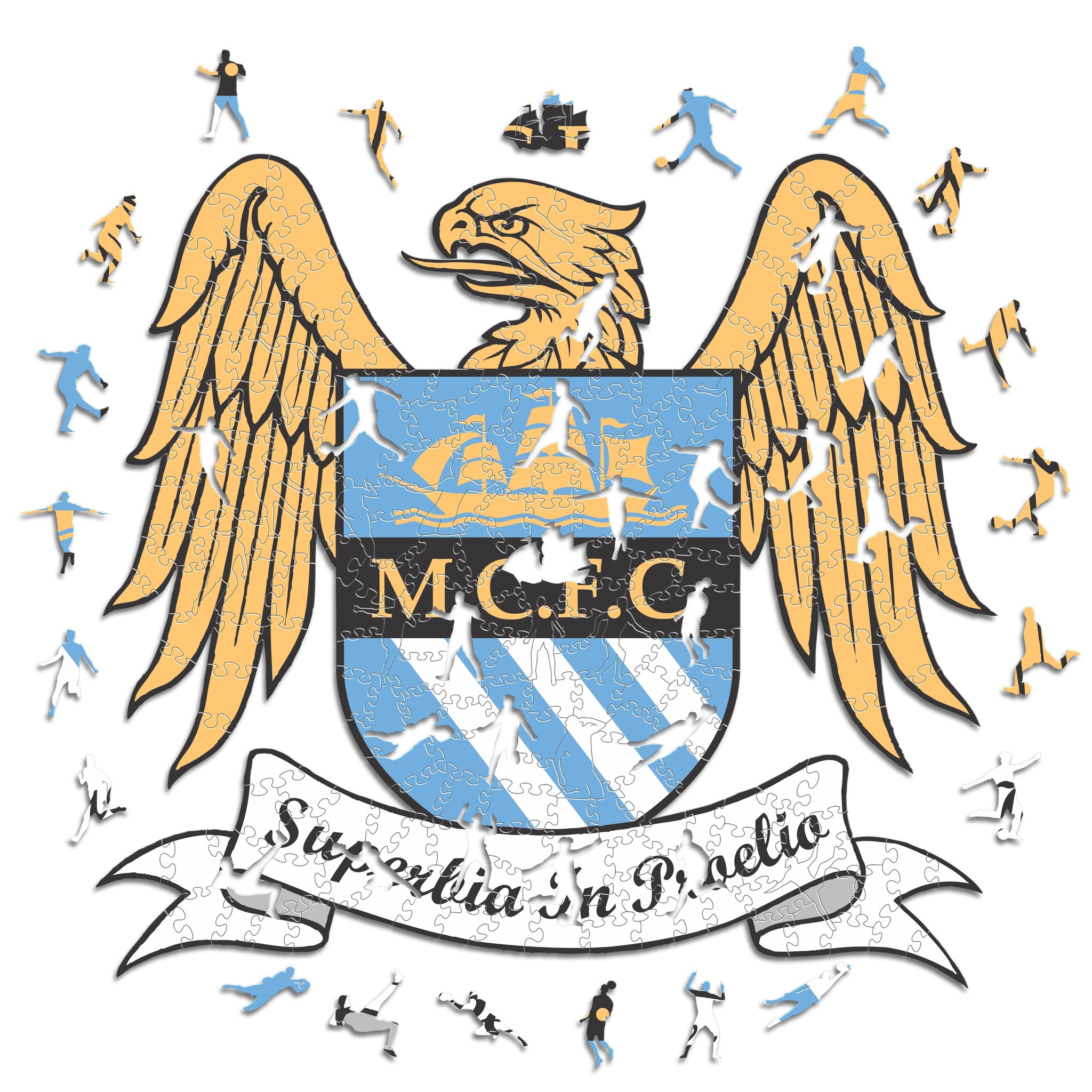 Manchester City FC® Retro Logo - Wooden Puzzle – Iconic Puzzles